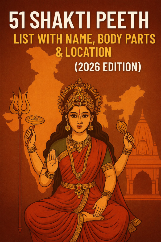 51 Shakti Peeth List with Name, Body Parts & Location
