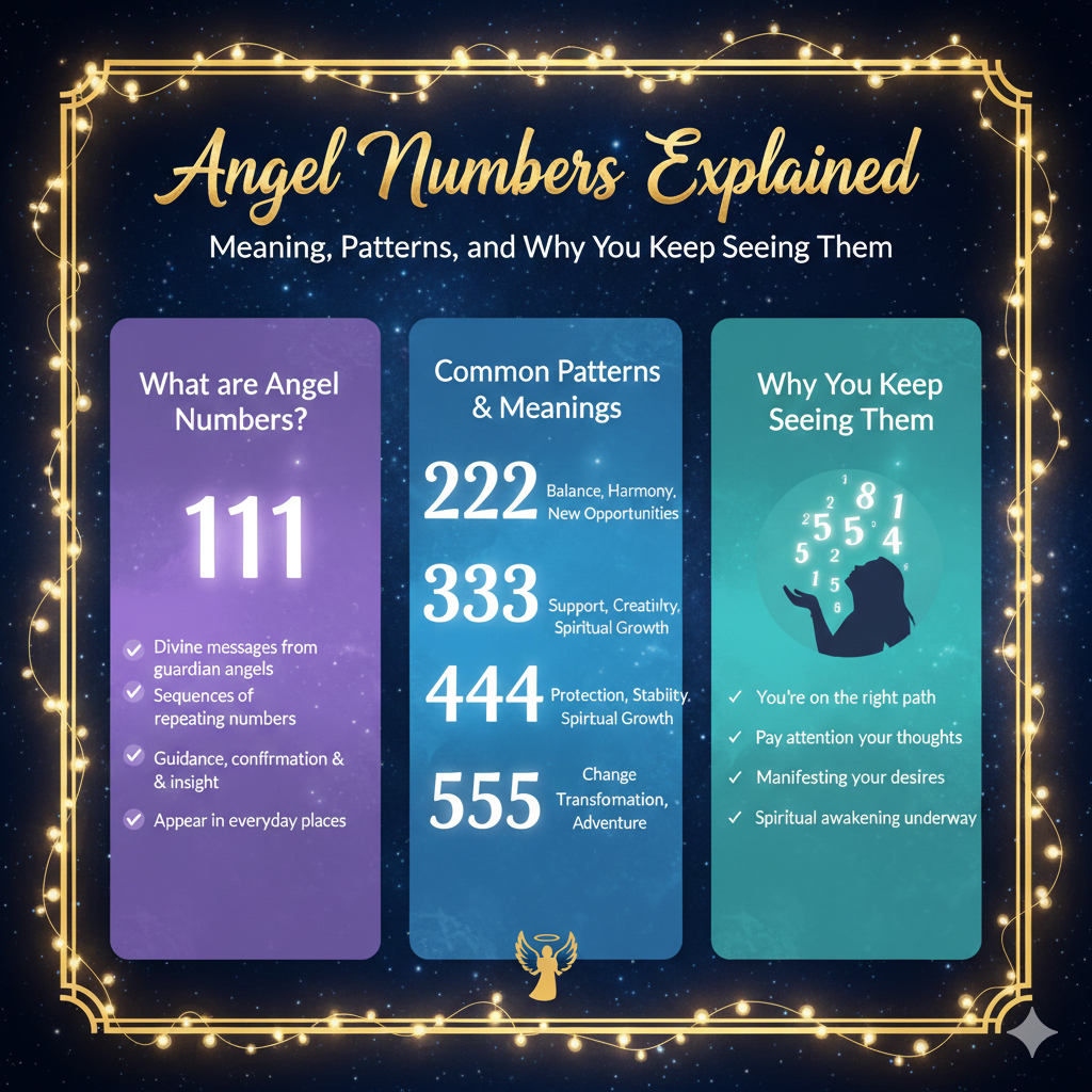 Angel Numbers Explained: Meaning, Patterns, and Why You Keep Seeing Them